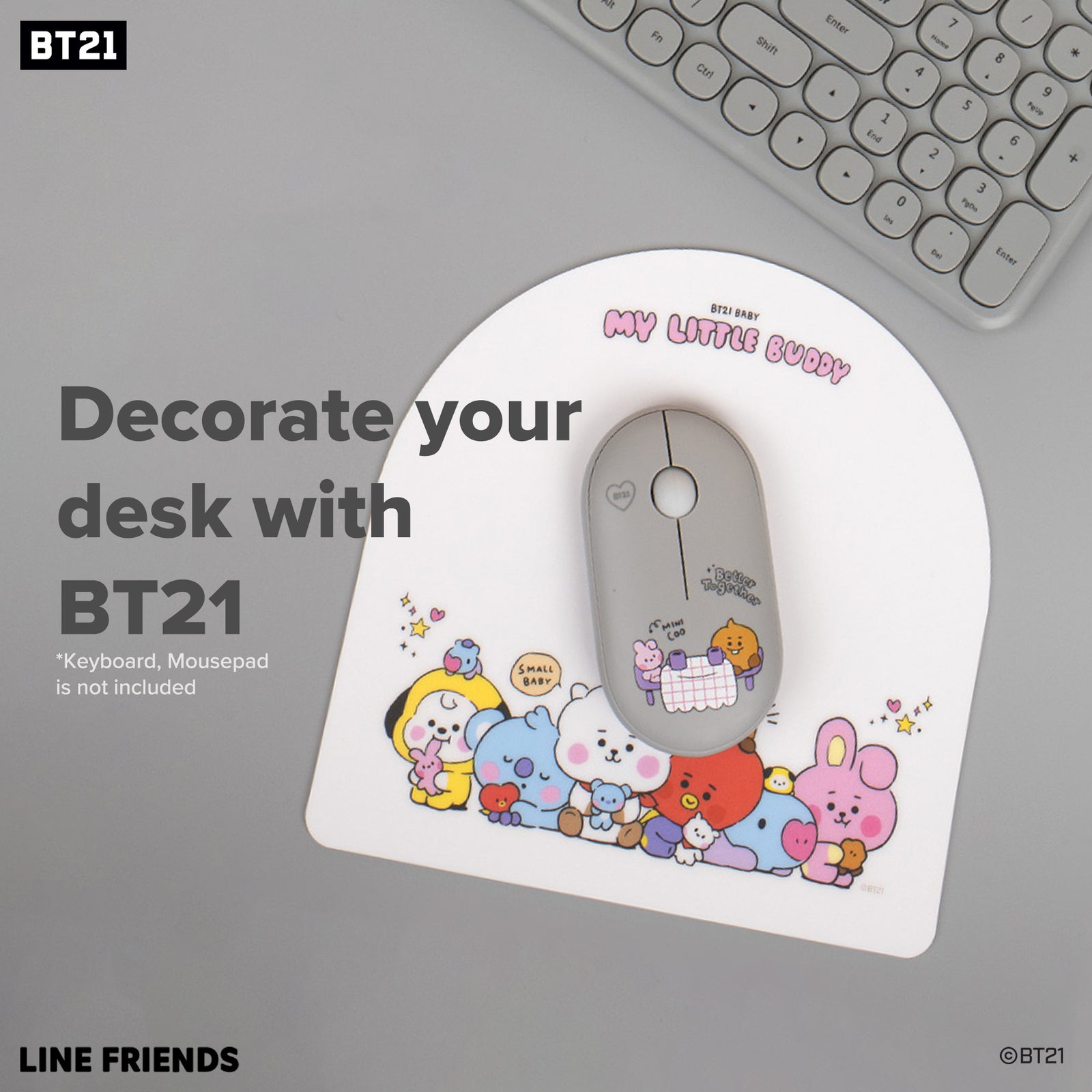 BT21 MY LITTLE BUDDY SERIES USB Wireless Bluetooth Mouse