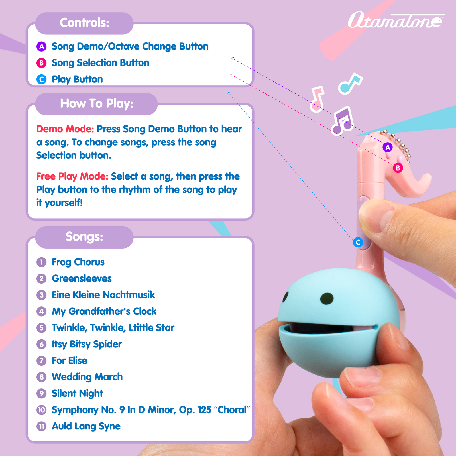 Otamatone Melody Keychain Mini Musical Toy - Unicorn